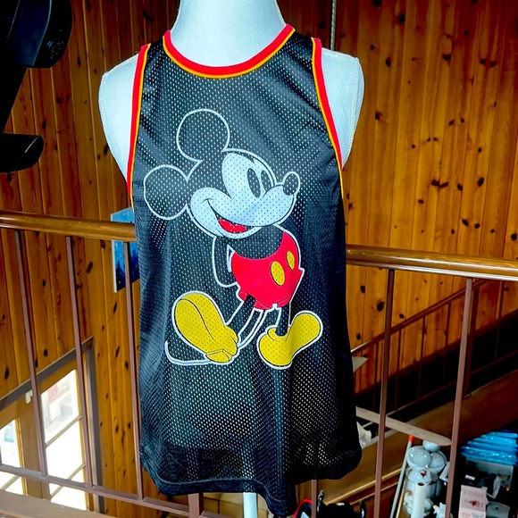 Disney | Tops | Disney Mickey Perforated Jersey Medium | Poshmark